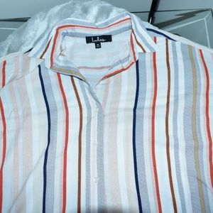 Lulus | Tops | Lulus Lissa White Striped Button Up Shirt Nwt | Poshmark